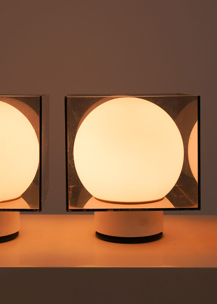 Perspex Sphere Lamps, Pair — SODA