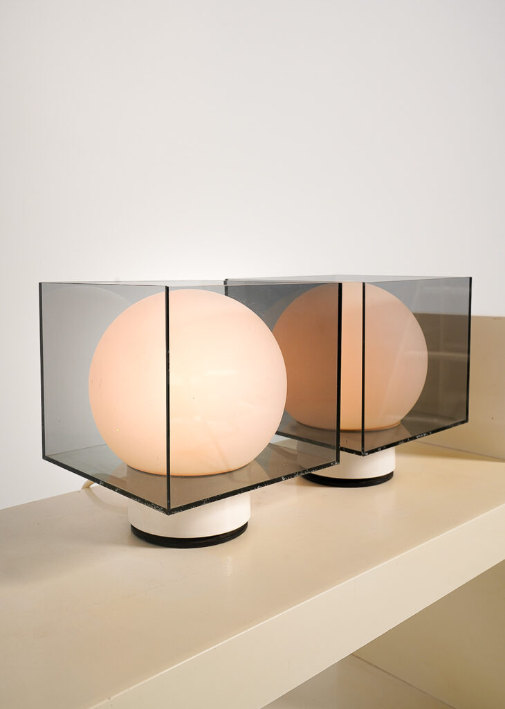 Perspex Sphere Lamps, Pair — SODA