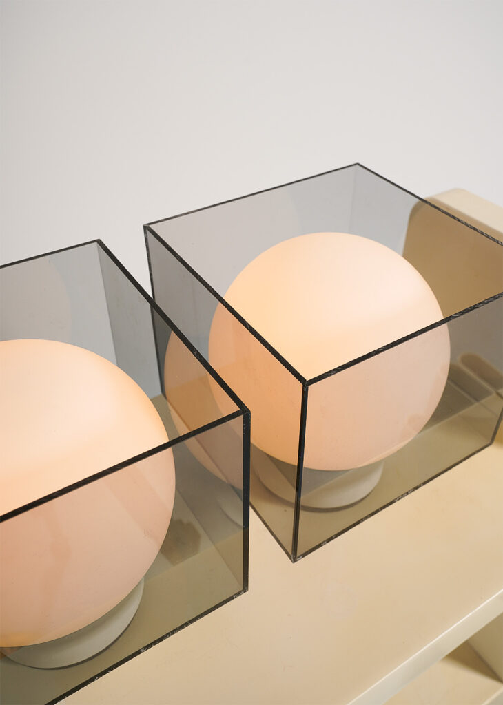 Perspex Sphere Lamps, Pair — SODA